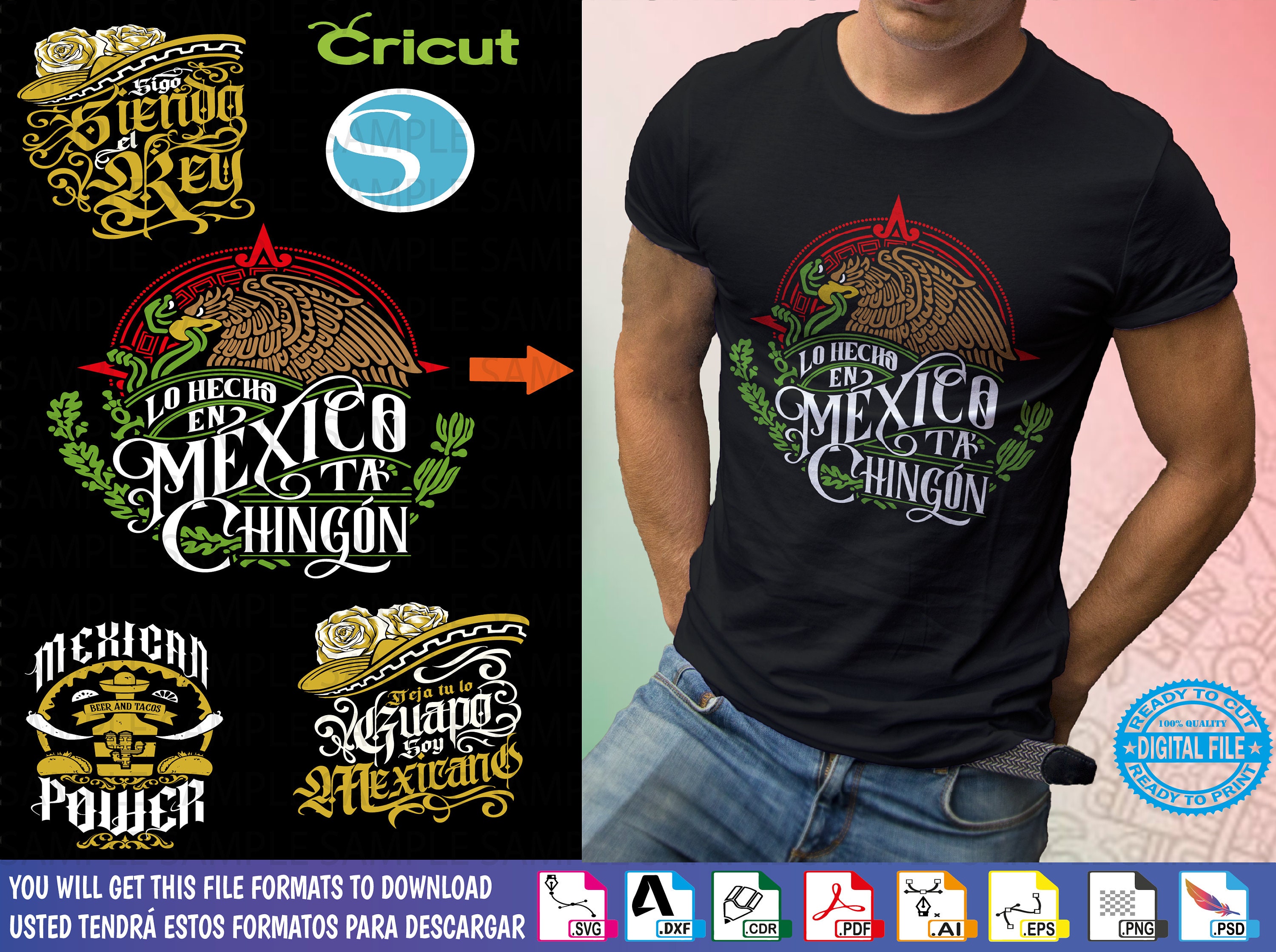 Mexican chingón svg 4 en 1 Mexican chingon svg Viva Mexico | Etsy