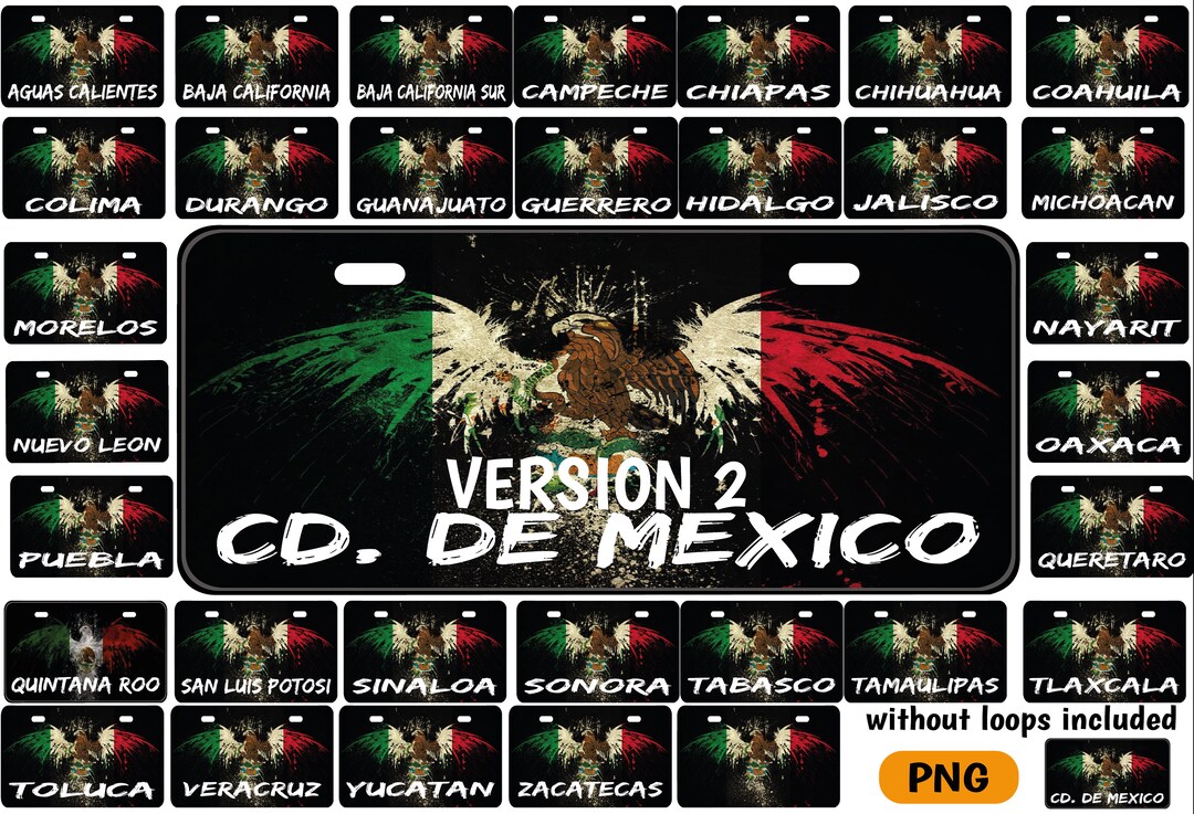 Bundle - 32 Plates of Mexico - Mexican Eagle Version 2 - Car Plates ...