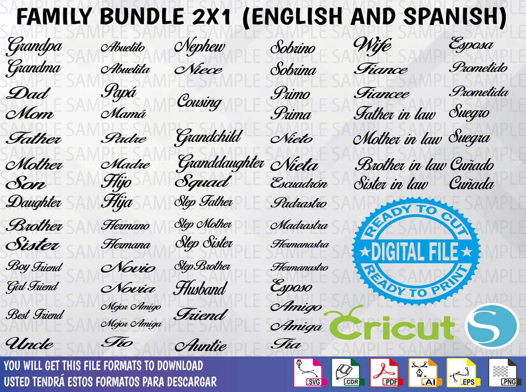Family Font Bundle - Family Svg - Family Cut File - Whole Family ...