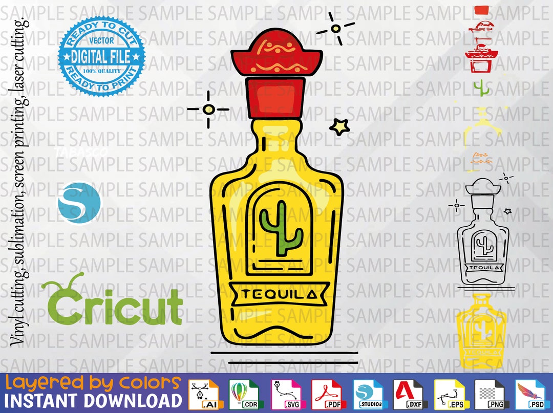 Tequila Vector Graphic Layered & Welded by Colors Instant - Etsy