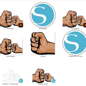 Fist Bumps Svg Layered and 100% editable Dad and son / Dad and daughter ...