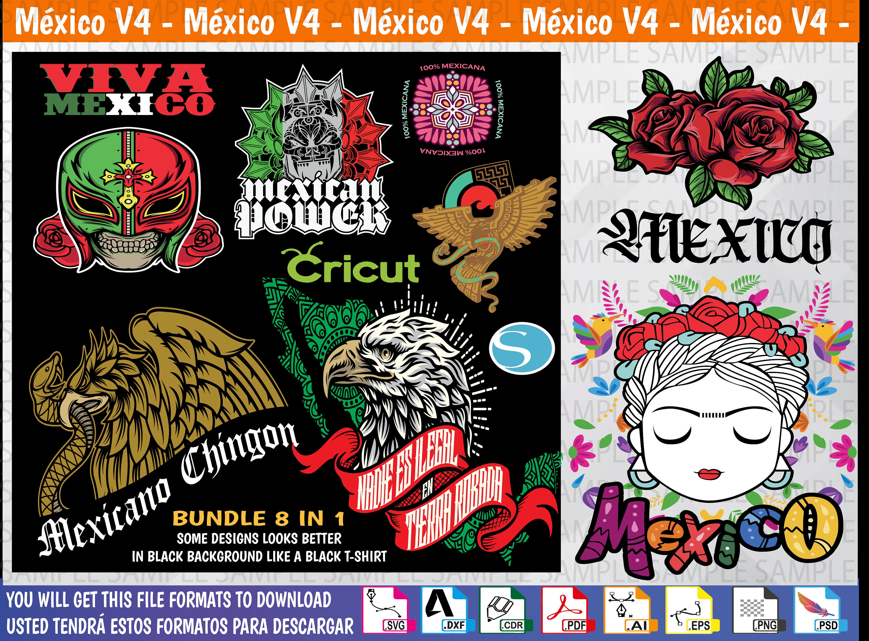 Mexican chingón svg 8 en 1 Mexican chingon svg Mexican | Etsy