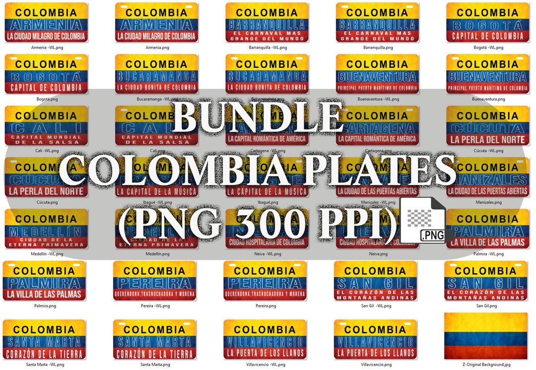 Bundle 17 Plates of Colombia Version 3 - Car Plates - Car Plates ...