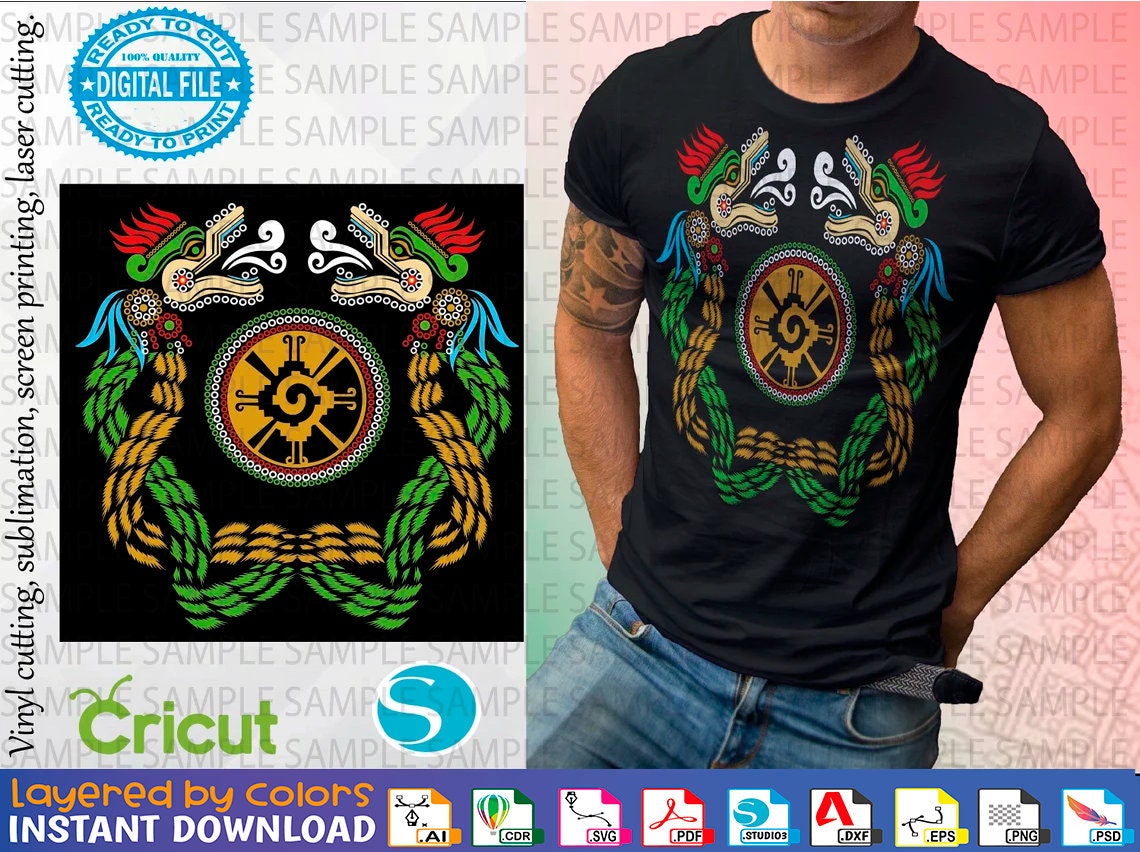 Mexican Quetzalcoatl Without Text - Mexican Svg - Amor a La Mexicana ...