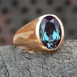 Alexandrite Men's Ring 925 Sterling Silver Personalized - Etsy