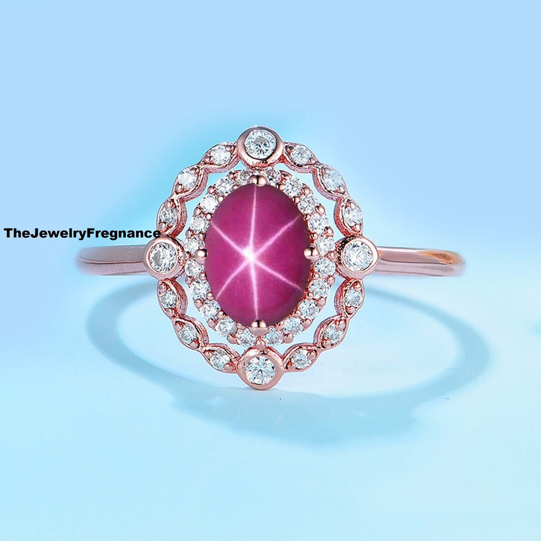 Lindy Star Sapphire Ring Pink Star Sapphire Ring 925 - Etsy