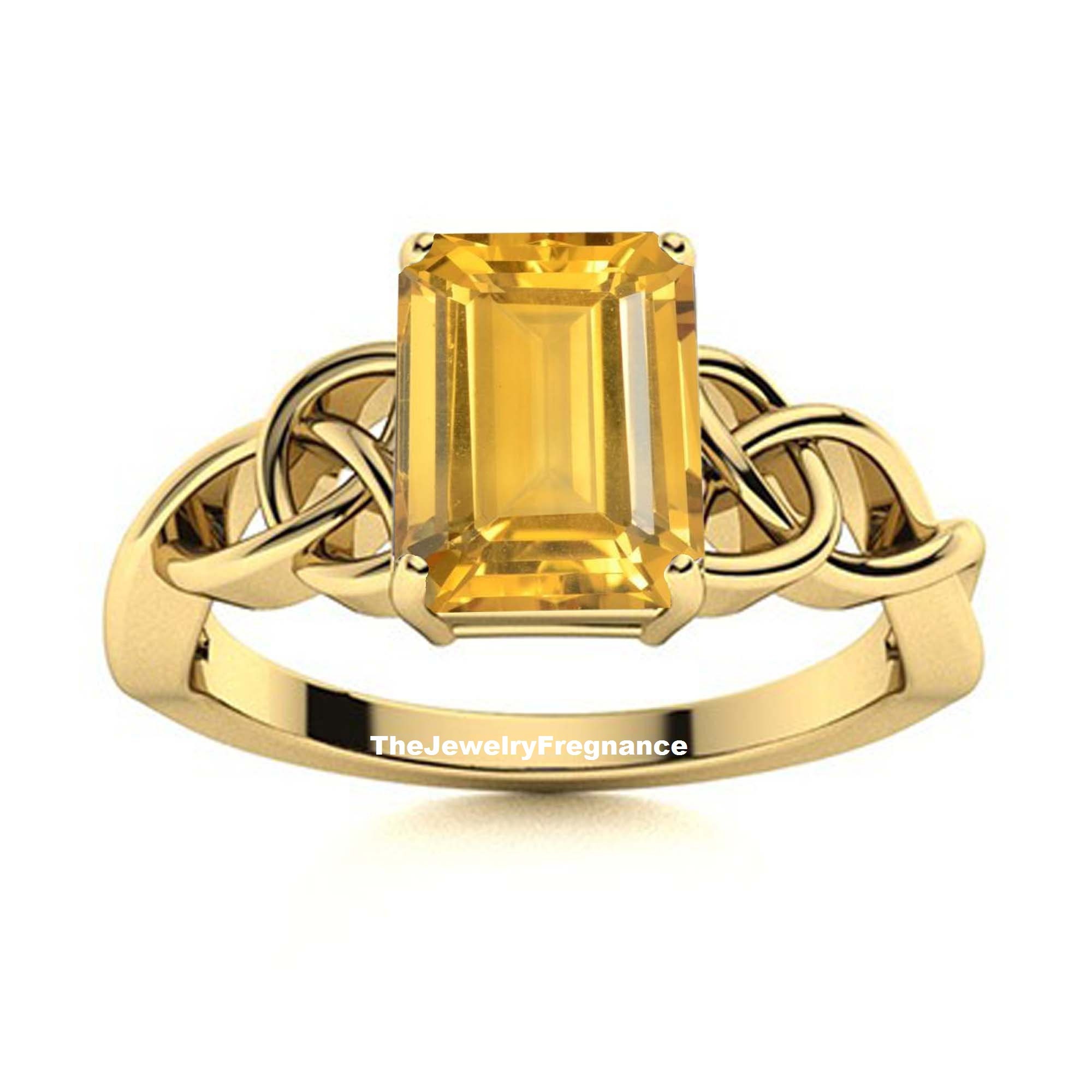 Natural Yellow Topaz Ring Engagement Rings Emerald Cut Ring - Etsy