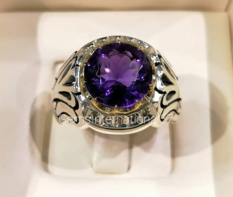 Amethyst Men's Ring Mens Handmade Ring Turkish Handmade - Etsy