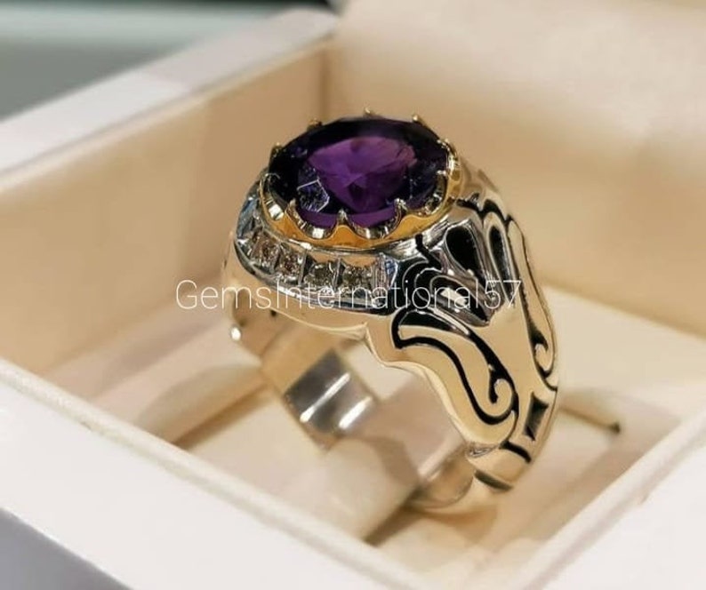 Amethyst Men's Ring Mens Handmade Ring Turkish Handmade - Etsy