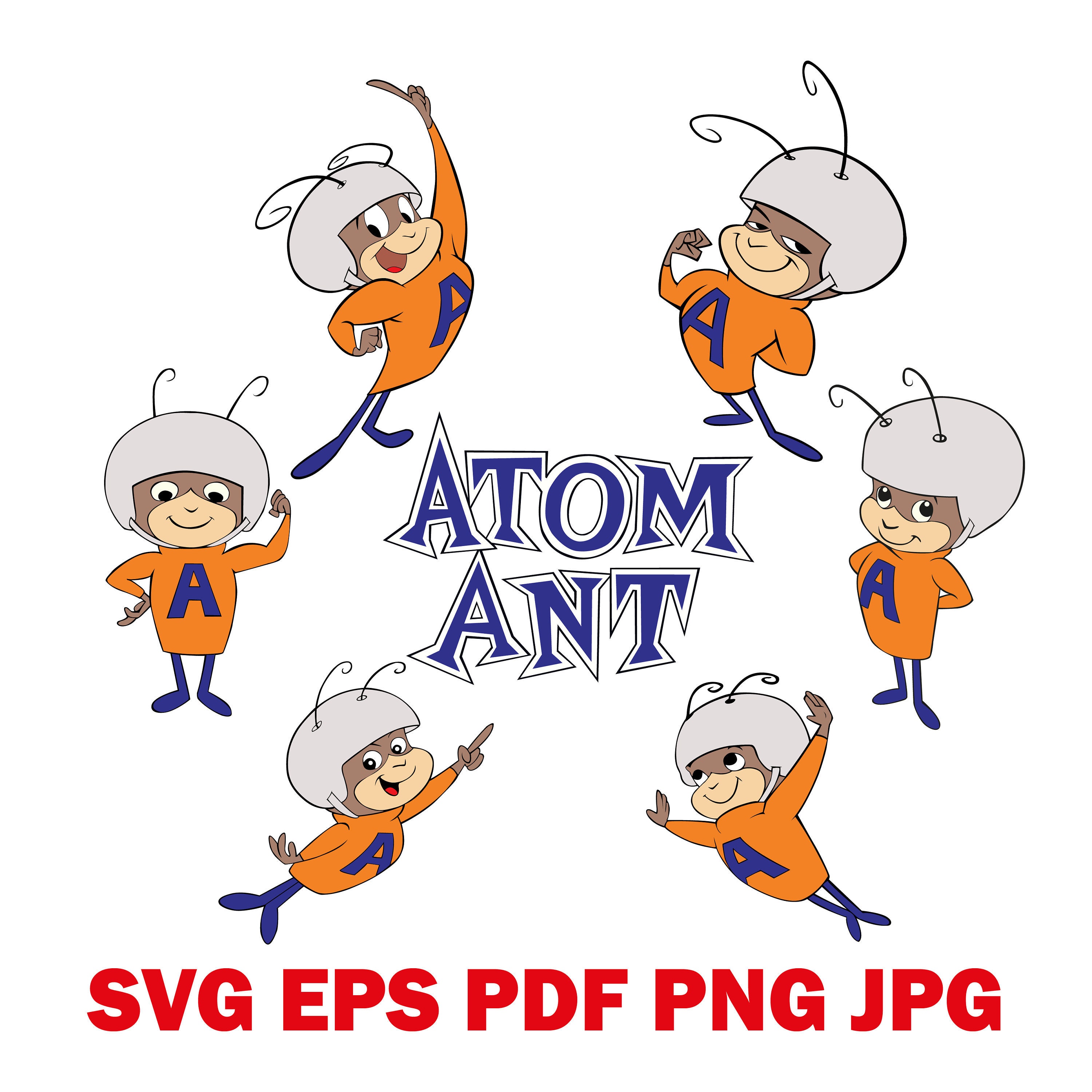 Clipart Svg Clipart Atom Ant Clipart Atom Ant SvgAtom Ant | Etsy