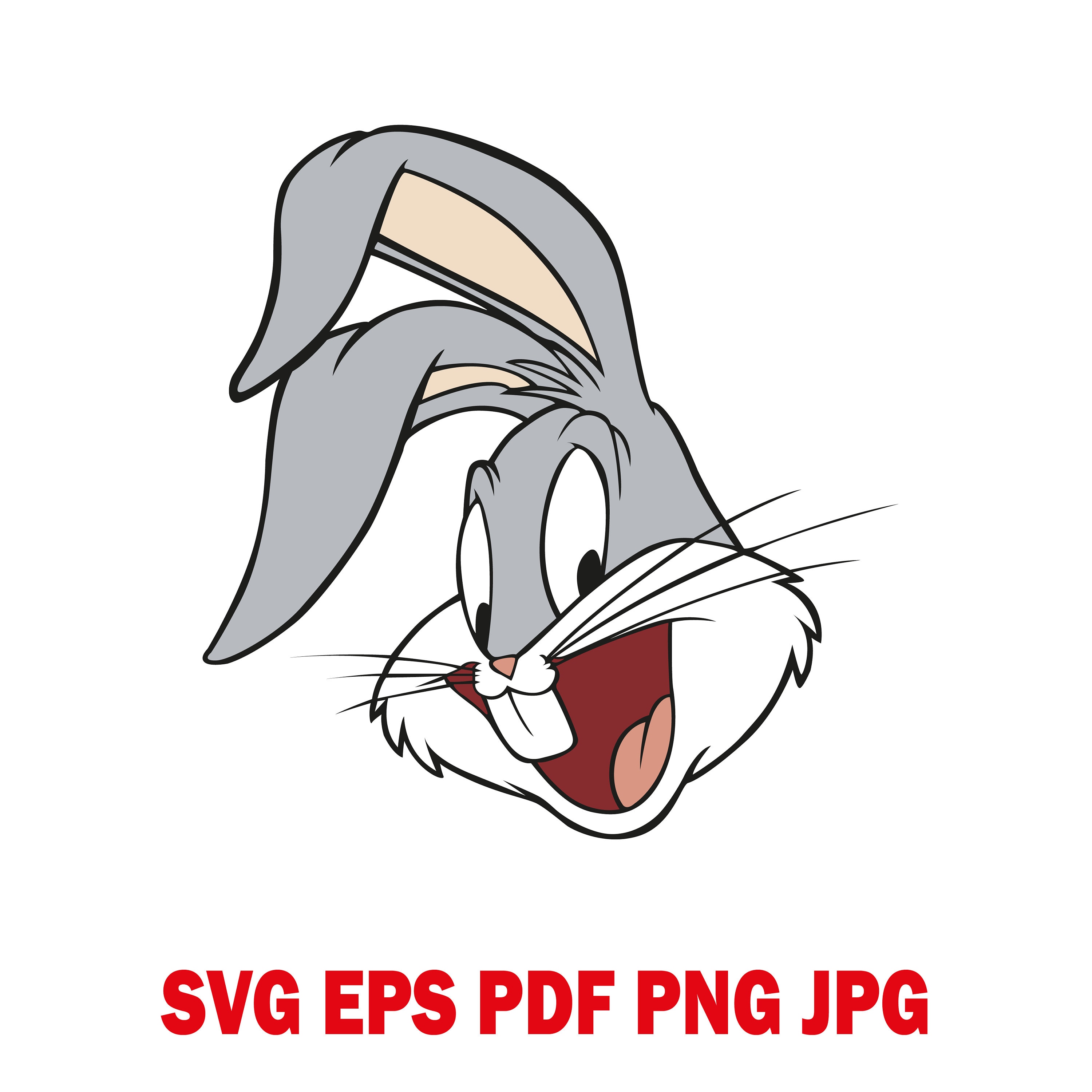 Looney Tunes Clipart Bugs Bunny Clipart Bugs Bunny face | Etsy