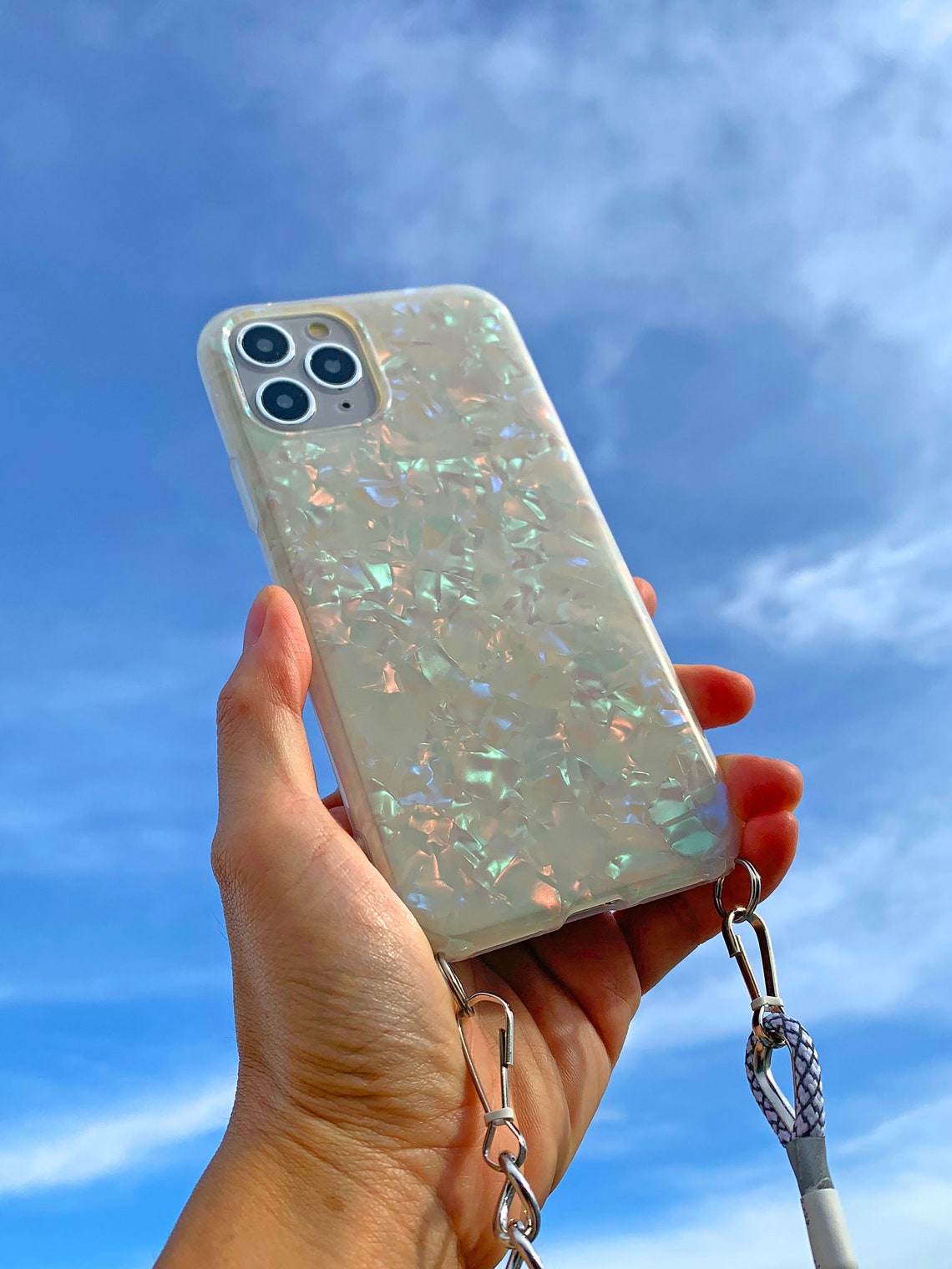 Pearl Pattern Phone Case With Detachable Reflective/chain or - Etsy