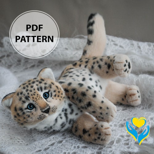 Pattern Kitten Snow Leopard Realistic Plush Toy - Etsy