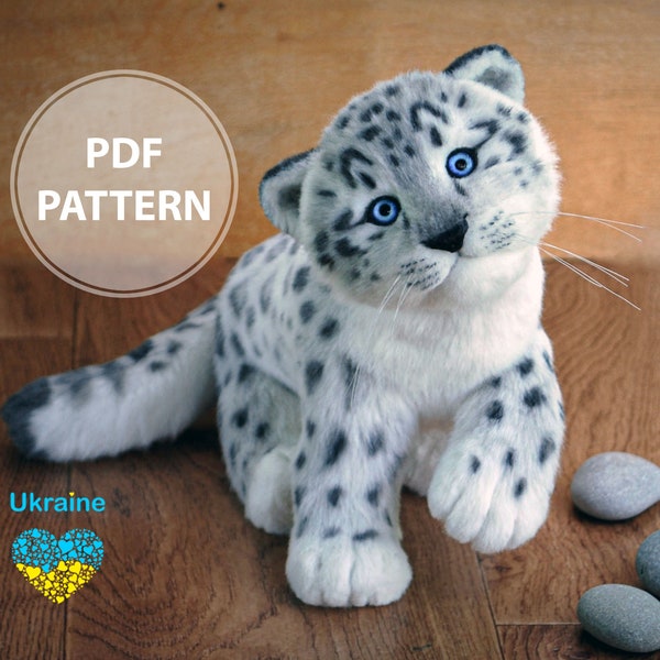 Realistic Snow Leopard Pattern - Etsy