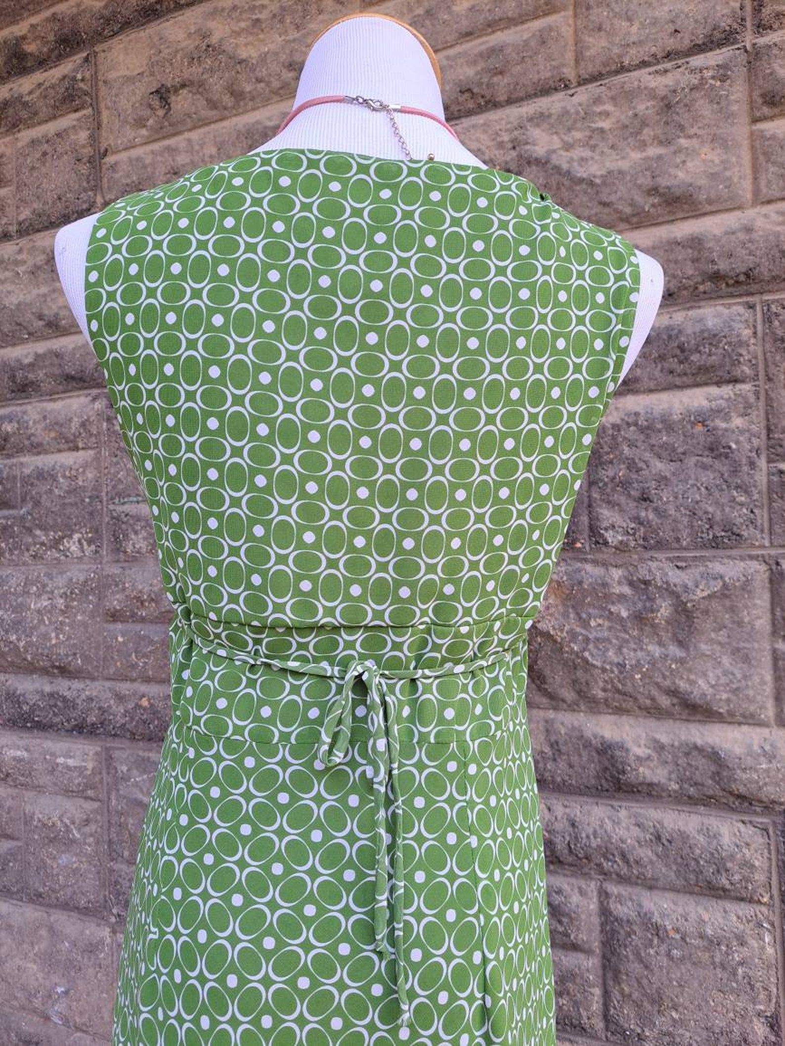 Vintage 2000s Green Mod Shapes Print Midi Dress, Size Medium M - Etsy