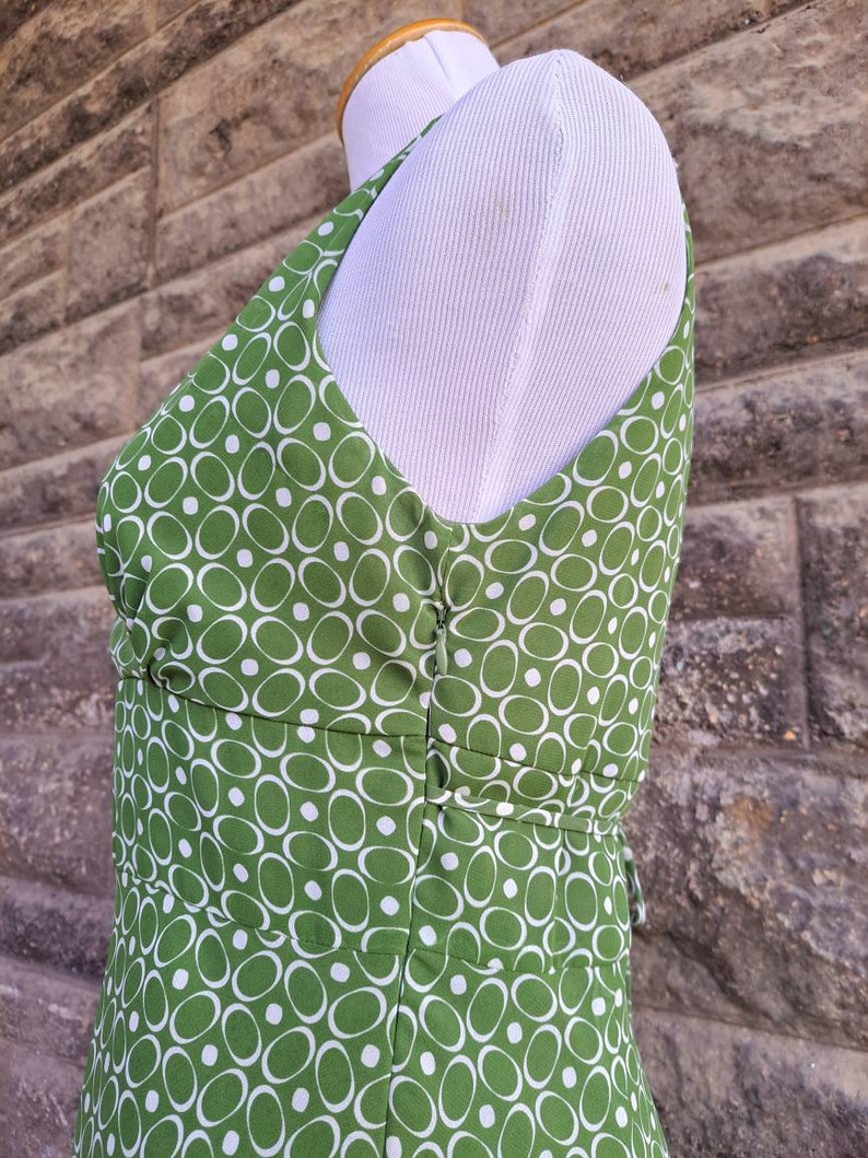 Vintage 2000s Green Mod Shapes Print Midi Dress, Size Medium M - Etsy