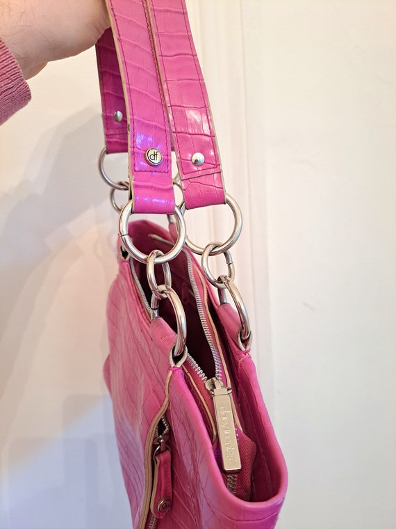 Vintage Early 2000s Hot Pink Croc Shoulder Bag by Dai… - Gem