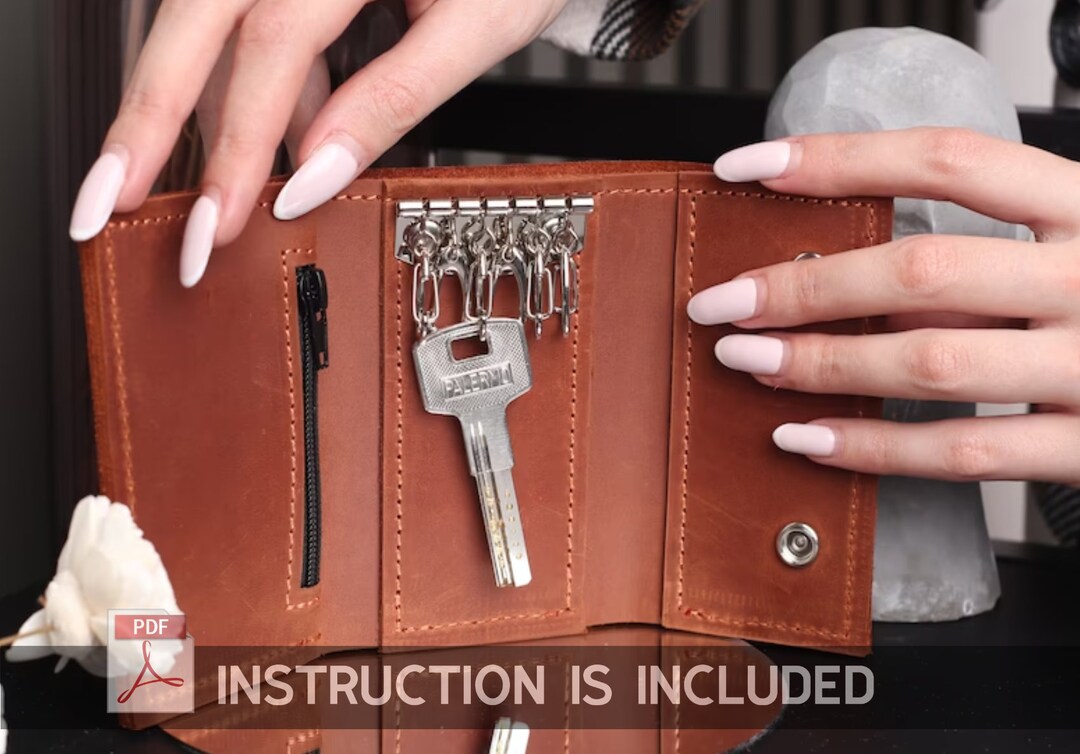 Leather Key Organizer Pdf, Leather Key Organizer Pattern, Leather Key ...