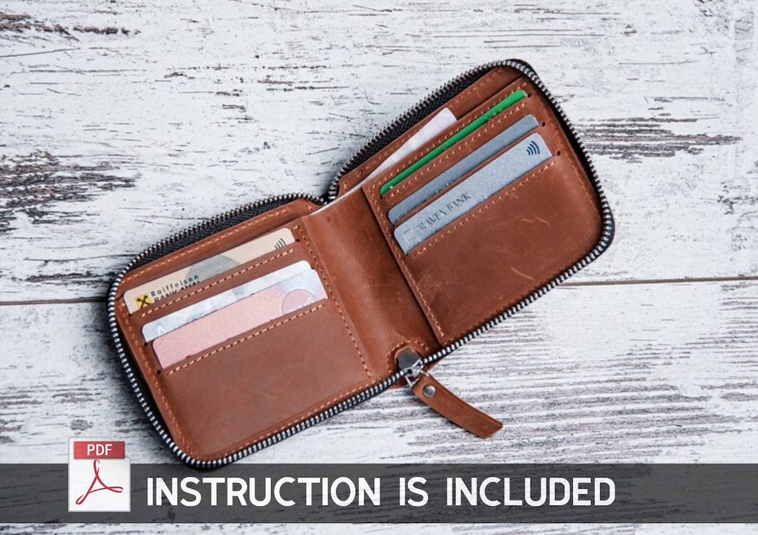 Leather Small Wallet Pattern, Leather Small Wallet Pdf, Small Wallet ...