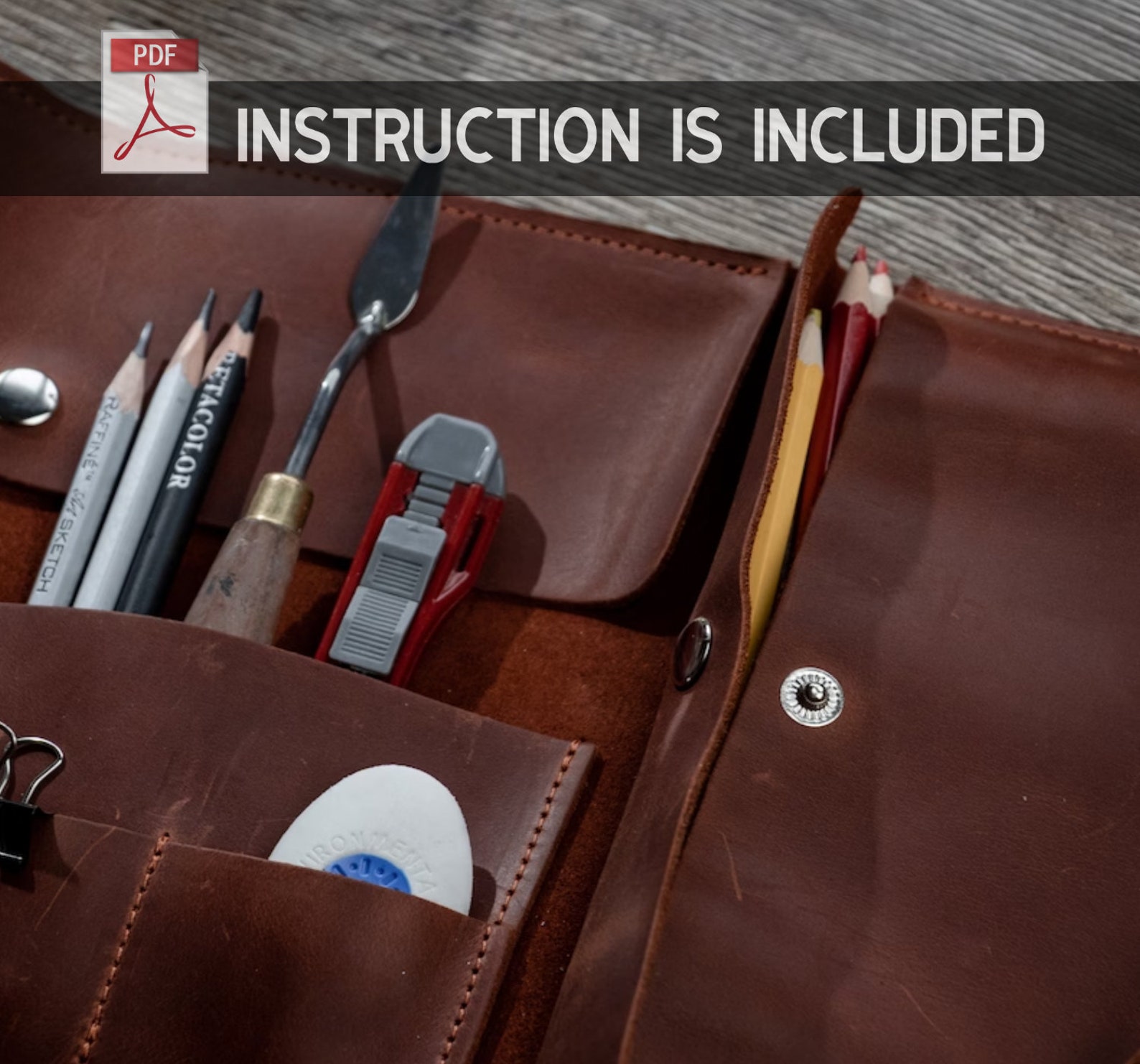 Artist Roll Pattern, Leather Pencil Case Pattern, Leather Pencil Case ...