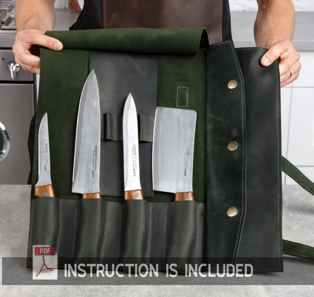 Knife Roll Pdf, Knife Roll Pattern, Leather Knife Roll Pattern, Leather ...