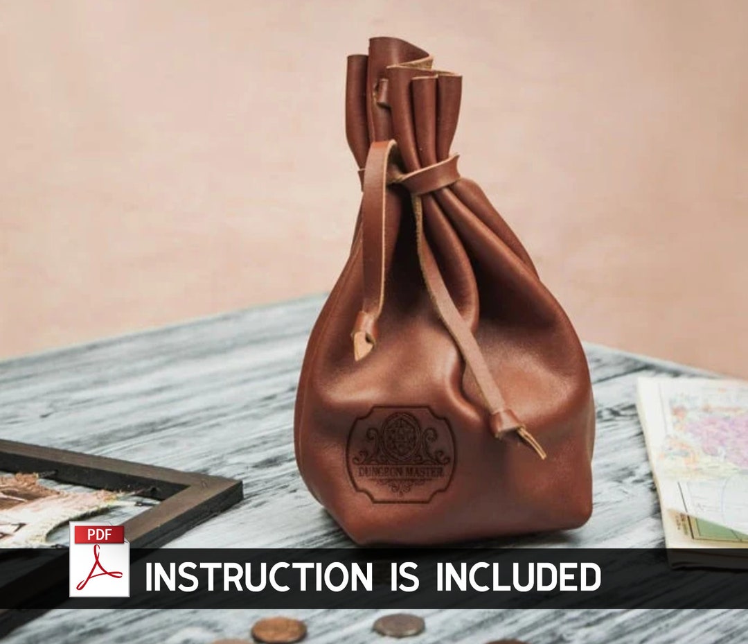 Drawstring Pouch Bag Pdf, Drawstring Pouch Bag Pattern, Leather ...