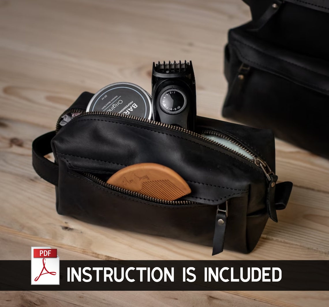 Leather Make up Bag Pattern, Toiletry Bag Pattern, Toiletry Bag Pdf ...