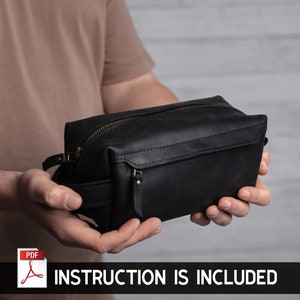 Leather Make up Bag Pattern, Toiletry Bag Pattern, Toiletry Bag Pdf ...