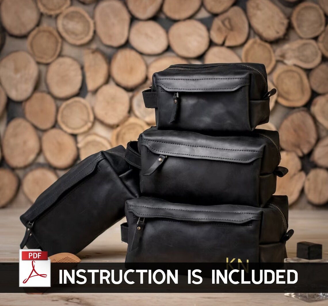 Leather Make up Bag Pattern, Toiletry Bag Pattern, Toiletry Bag Pdf ...