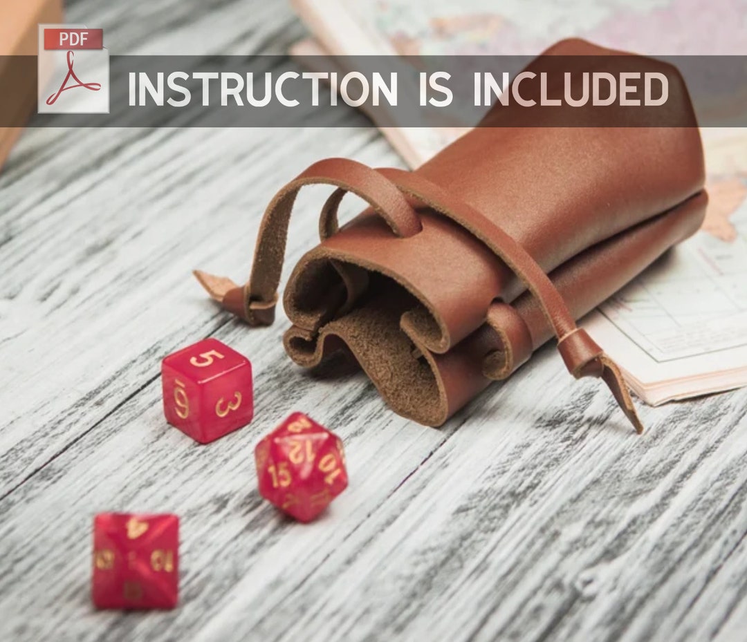 Dice Pouch Bag Pattern, Dice Pouch Bag Pdf, Leather Dice Pouch Bag ...