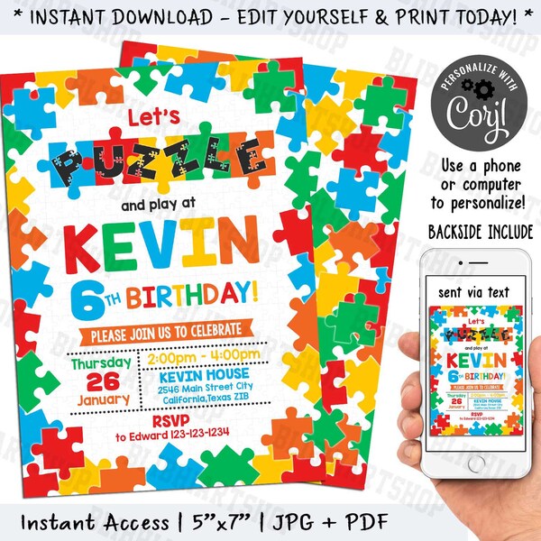 Puzzle Invitation - Etsy