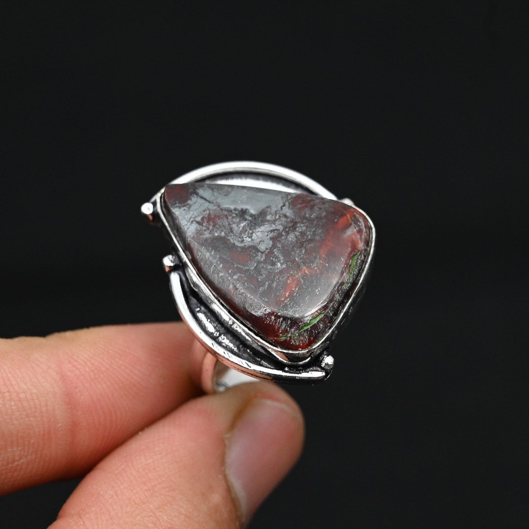 Cuprite Blood Gemstone Ring Handmade Ring 925 Sterling - Etsy