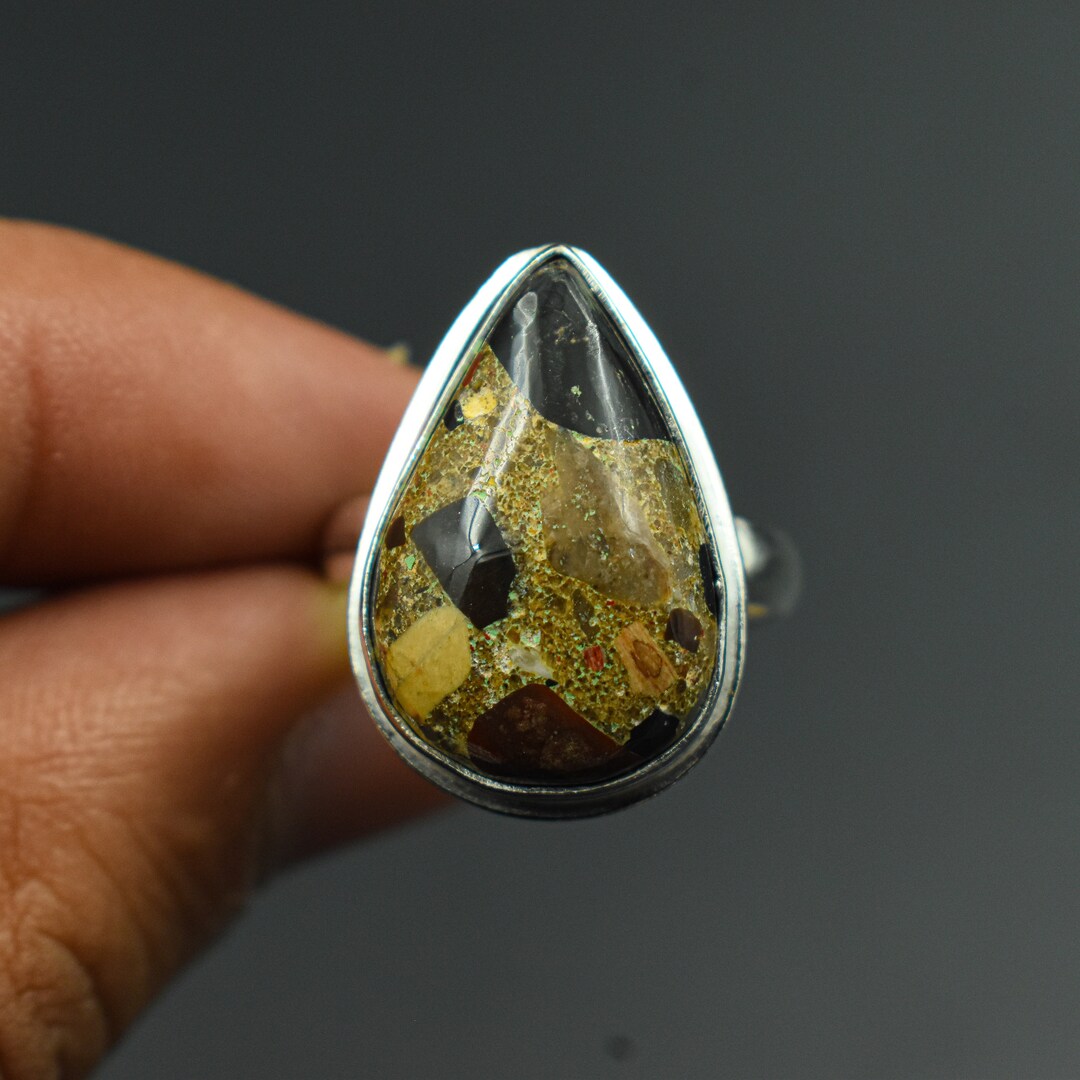 Natural Bronzite Jasper Gemstone Ring Handmade Ring 925 - Etsy