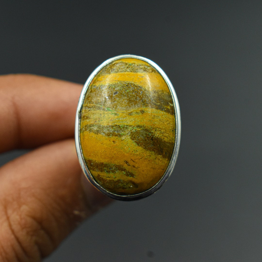 Zebra Jasper Gemstone Ring, 925 Sterling Silver Ring, Handmade Ring ...
