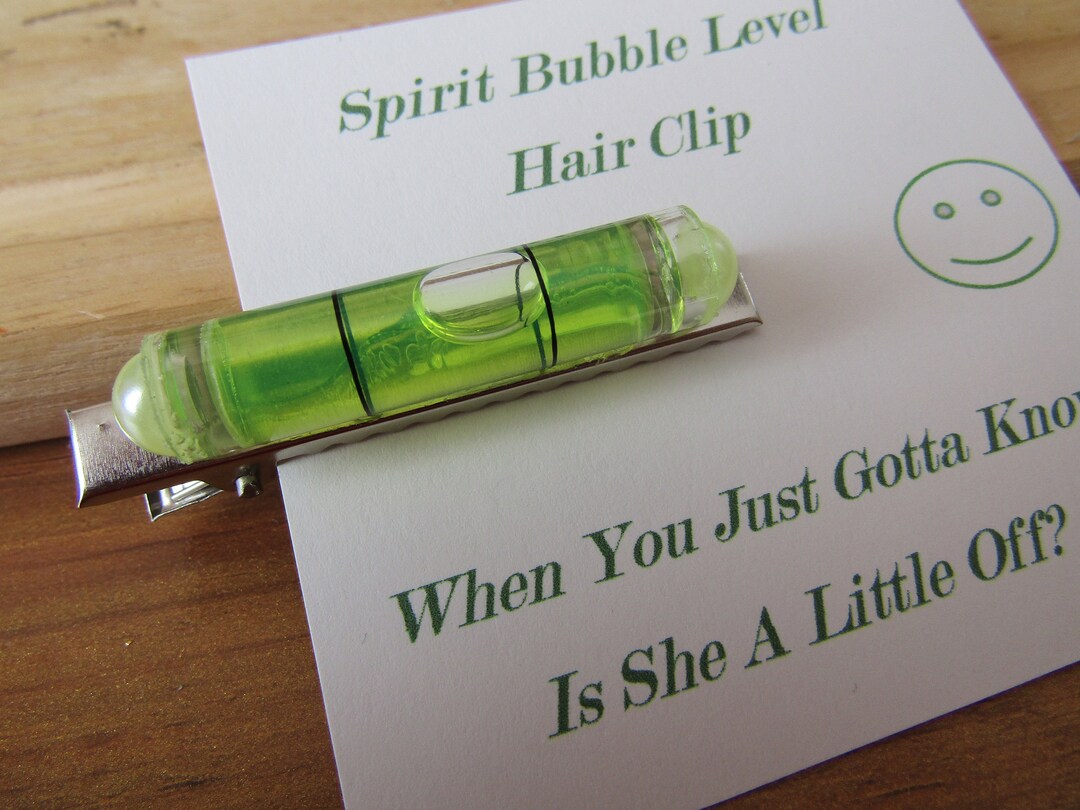 Spirit Bubble Level Faux Pearl Silvertone Hair Clip on Gift Card ...