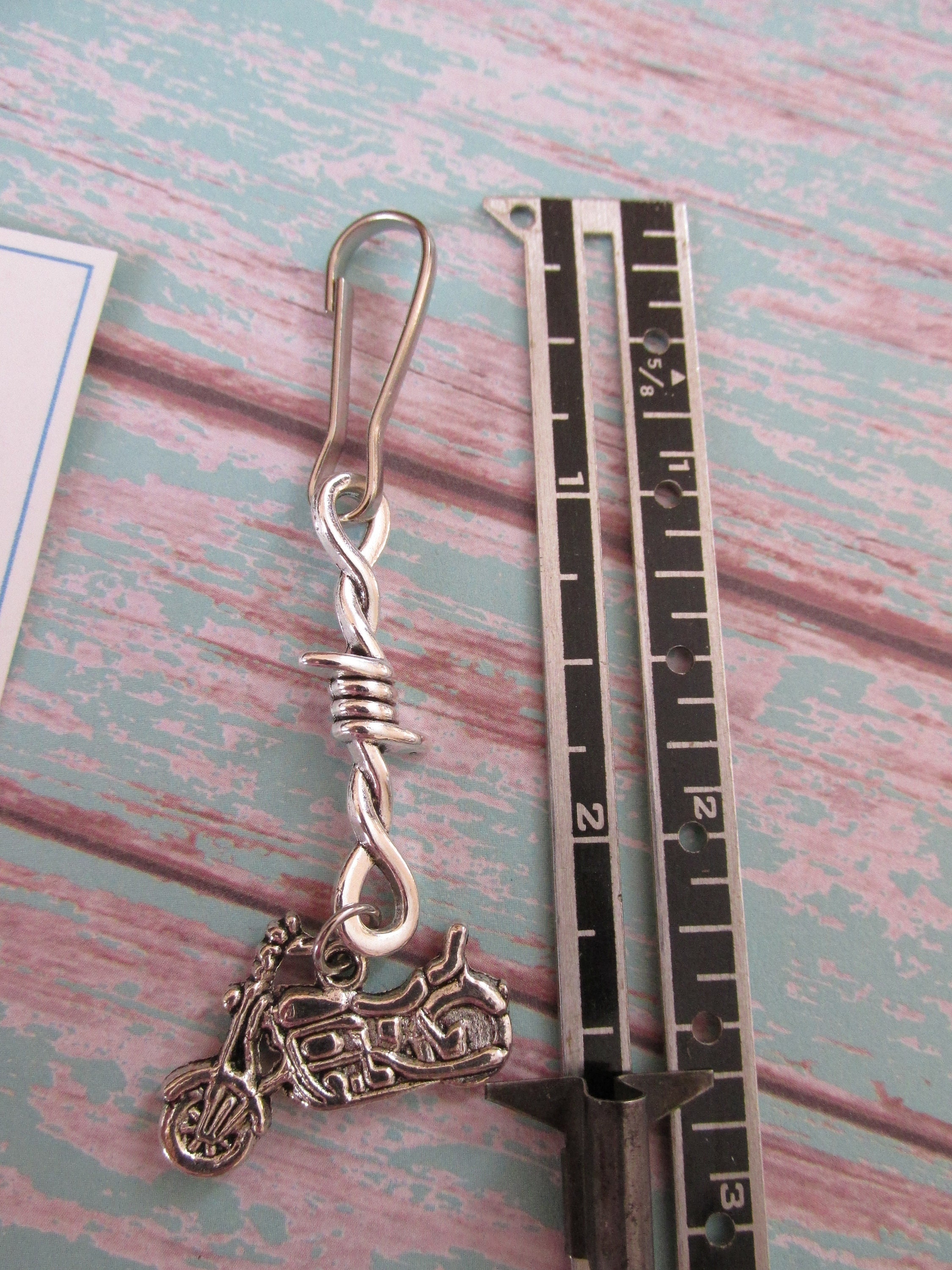 Harley Girl or Guy Barbed Wire or Heart Wing Motorcycle Charm - Etsy