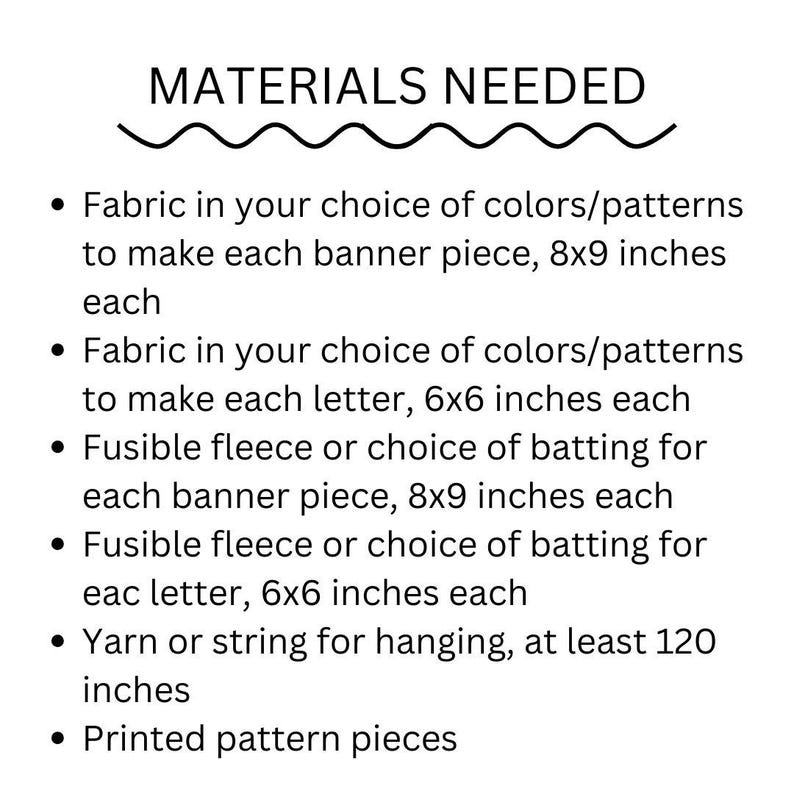 Easy Banner Sewing Pattern - Instant Download PDF - Etsy