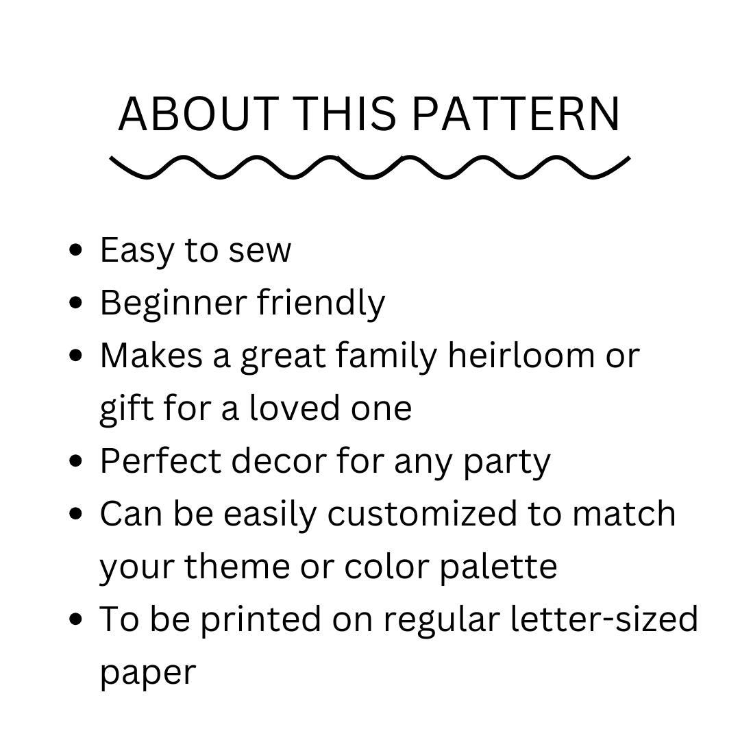 Easy Happy Birthday Banner Sewing Pattern - Instant Download PDF - Etsy