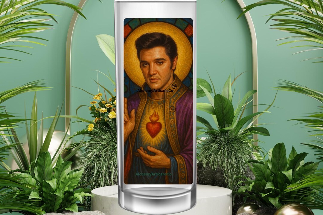 Saint Elvis Presley Prayer Candle – King of Rock & Roll Memorial | 7 ...