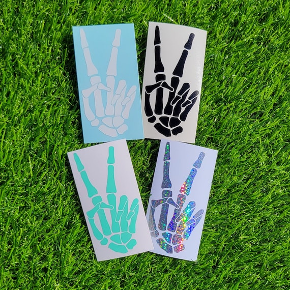 Skeleton Peace Sign Vinyl Decal Peace Decal Skeleton - Etsy