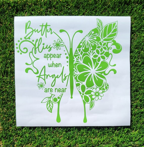 Butterfly Vinyl Decal Sticker Floral Butterfly Flowers - Etsy