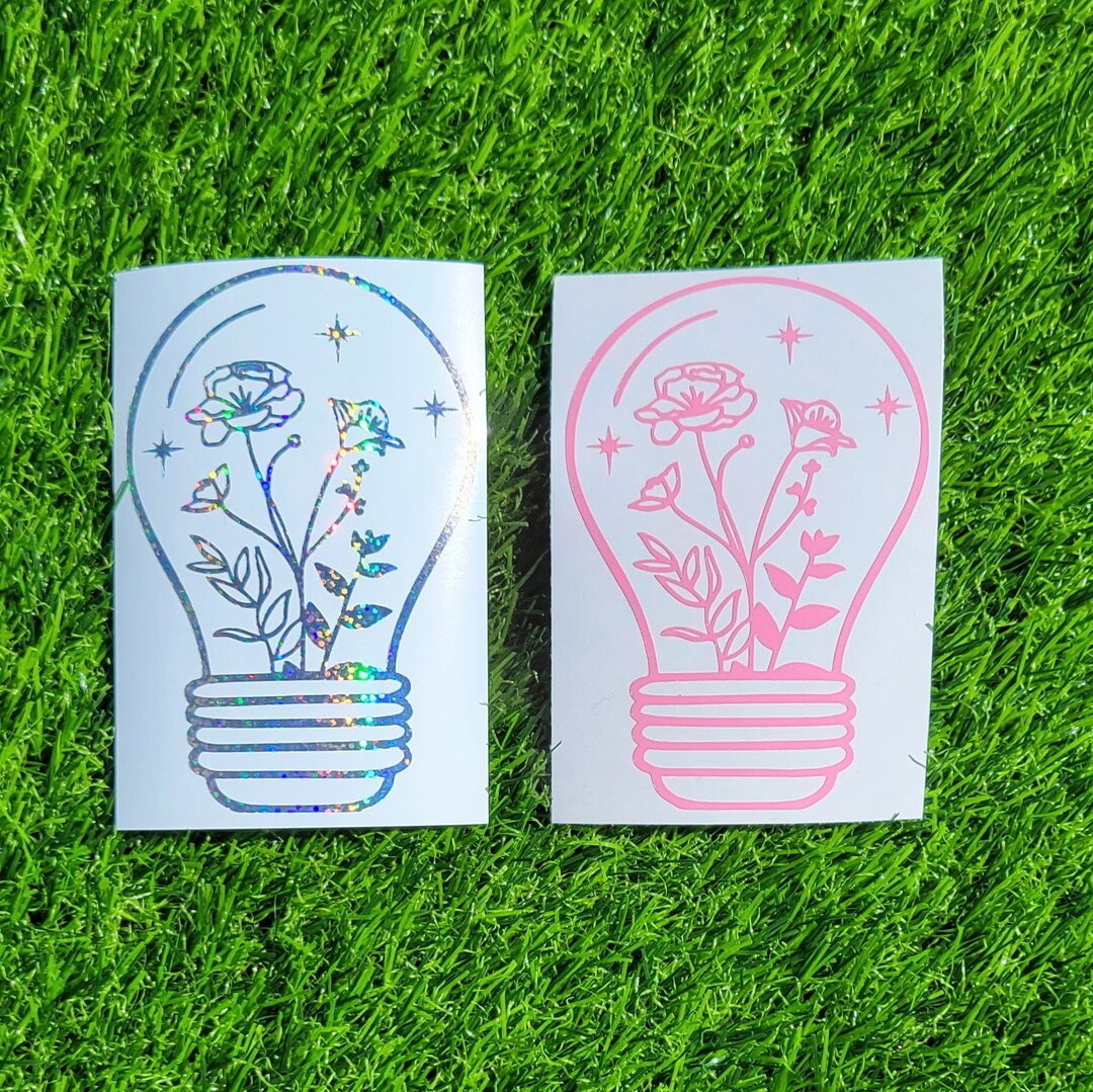 Flower Light Bulb Vinyl Decal Flower Decal Bright Idea Decal Laptop ...