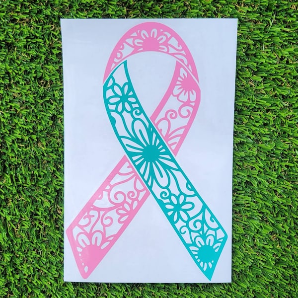 Pink Ribbon Decal - Etsy