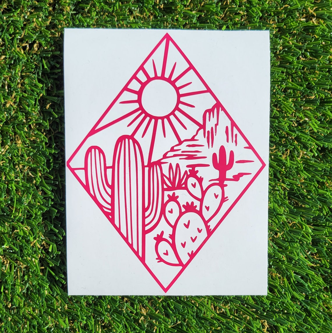 Cactus Desert Vinyl Decal | Cactus Sticker | Nature | | Car Window ...