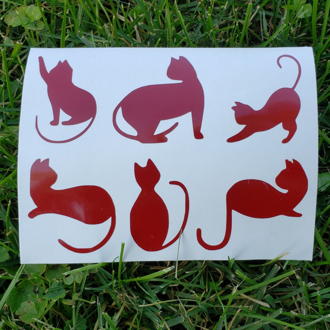 Cat/kitten Sticker Sheet Vinyl Decals 1.5 Inch Cats 2 Styles Cat Lover ...