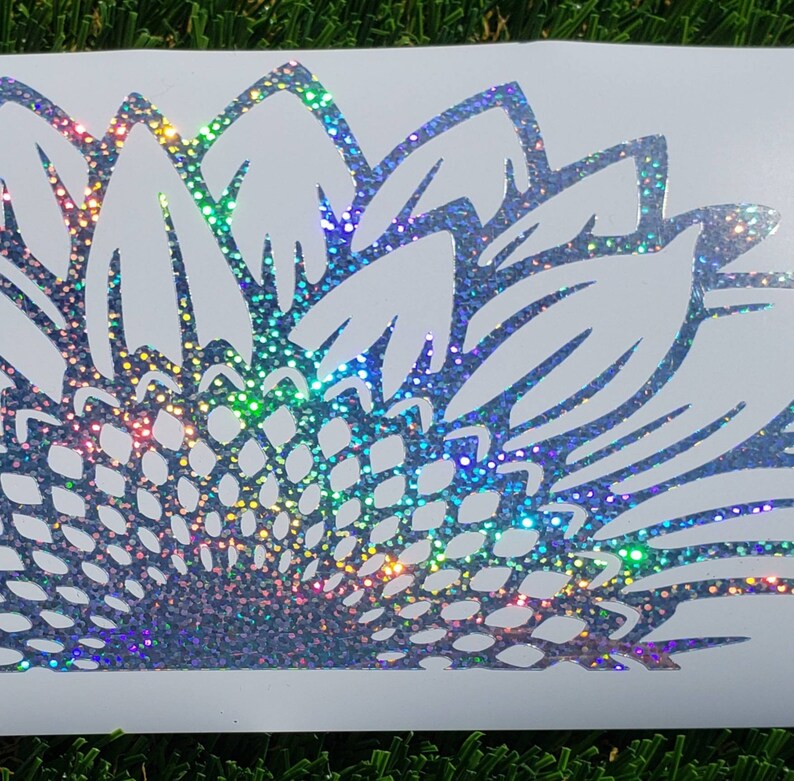 Half Sunflower Vinyl Decal | Half Flower | Sunflower Sticker | Flower ...