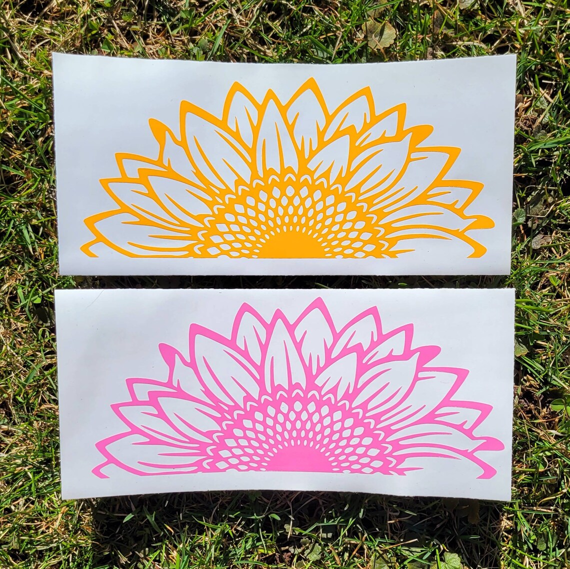 Half Sunflower Vinyl Decal | Half Flower | Sunflower Sticker | Flower ...