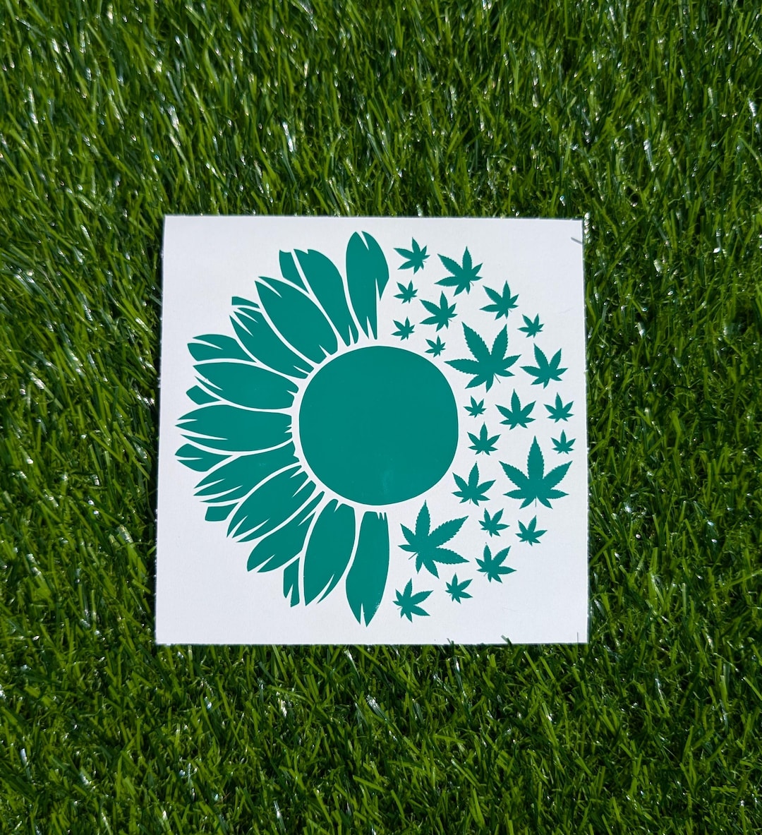 Sunflower Marijuana Vinyl Decal Flower Decal Weed Decal Car Decal ...