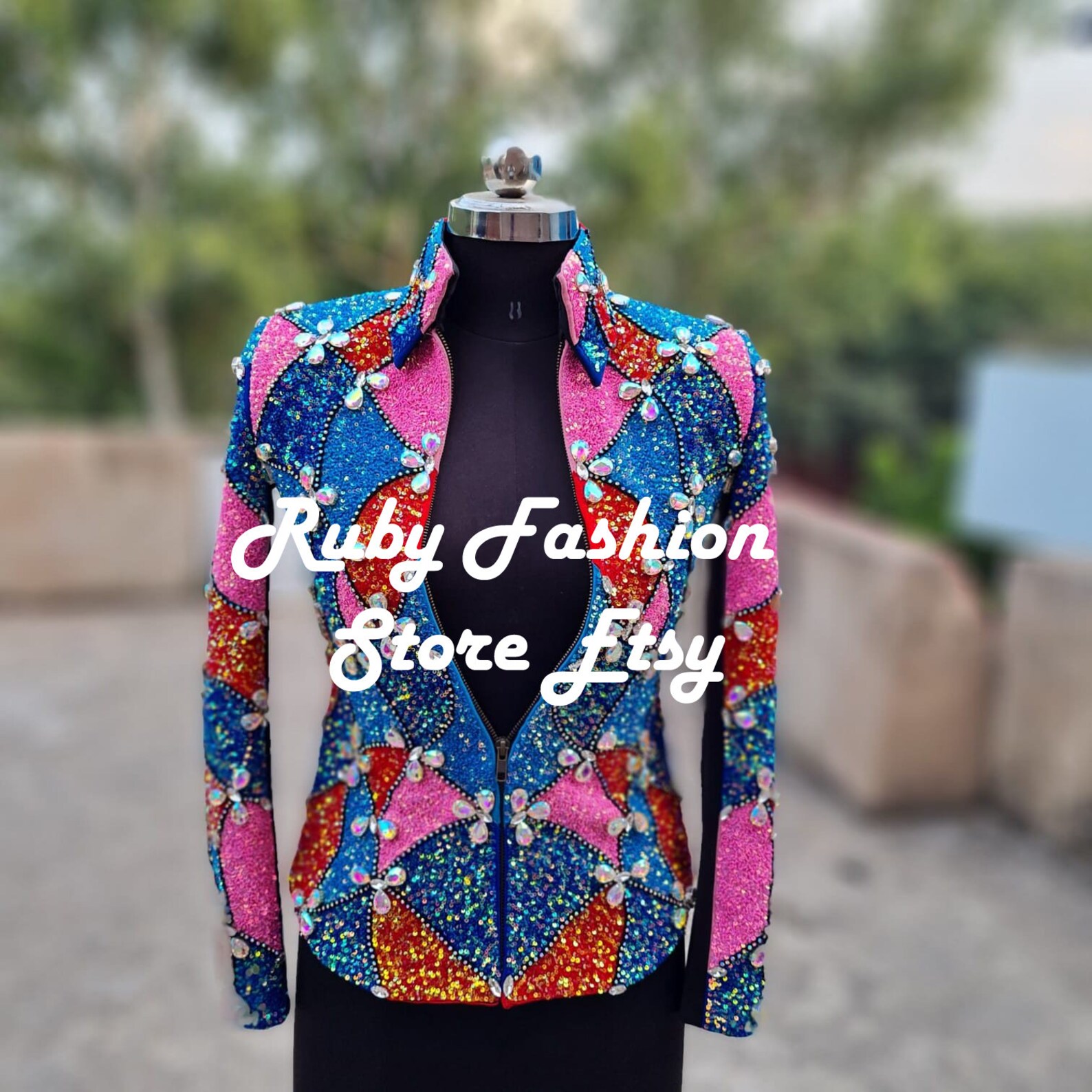 Multi Color Fully Sequins on Black Base Showmanship Jacket - Etsy