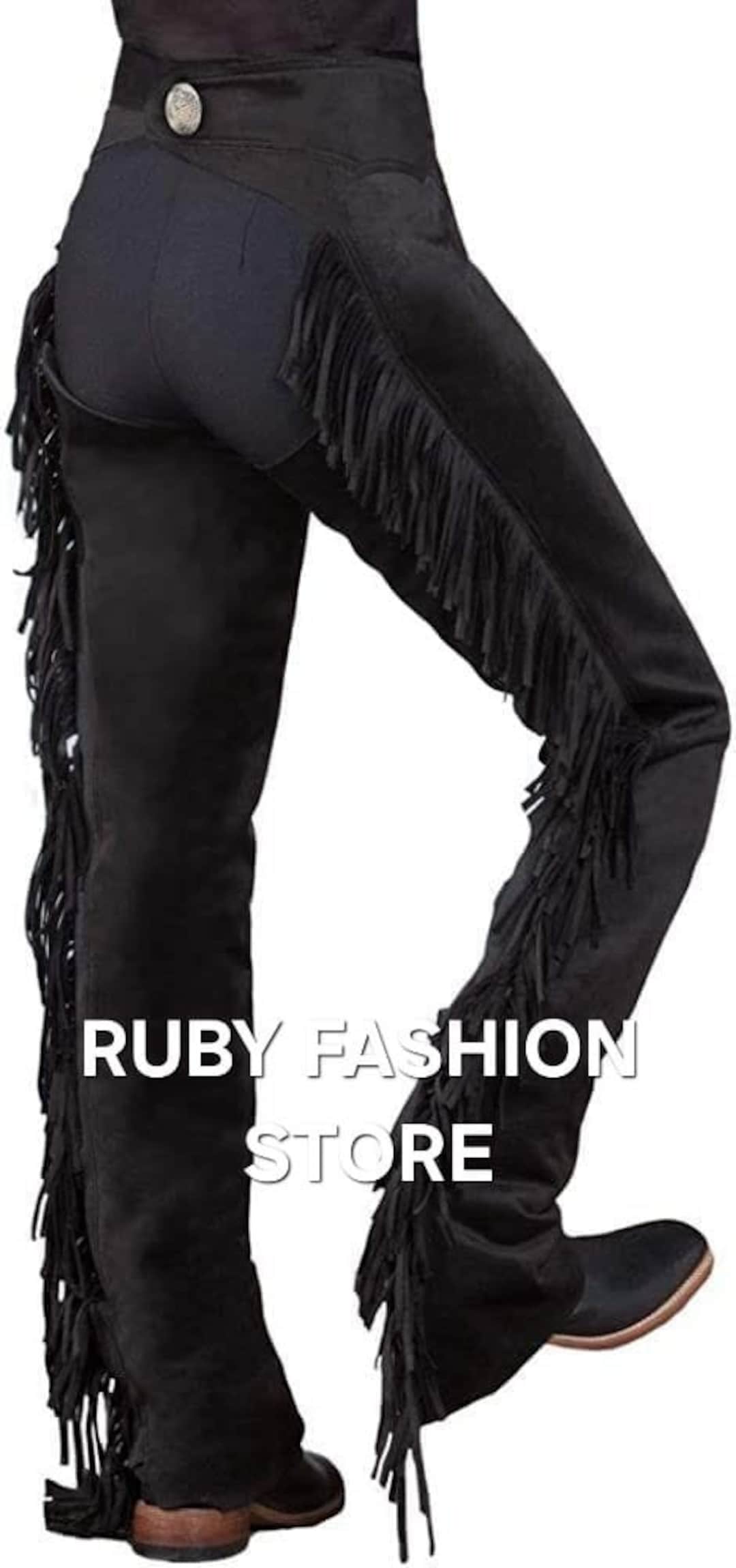 Custom Suede Western Chaps: Handmade Fringed Leather - Etsy